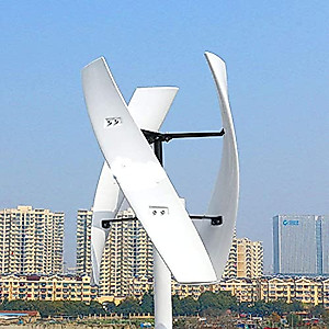 HUIZHITENGDA 9000W No Noise Vertical Magnetic Wind Generator,3 Blades with Charge Controller Vertical Axis Wind Turbine for Outdoor Garden(220V,White),48v