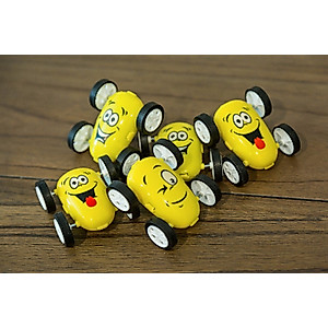 Toyrifik Friction Small Emoticon Stunt Toy Cars- Bulk 12 pack (1 Dozen) Party Favors, Goodie Bag Stuffers, Prize, For Kids and Toddlers