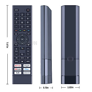 ERF3J80H Replacement Remote Control Fit for Hisense 4K UHD Android Smart TV 43A6G 50A6G 50U6G 50U68G 55U6G 55A6G 55U68G 60A6G 65U68G 65A6G 65U6G 70A6G 75A6G 75U6G 75U68G（No Voice Function）