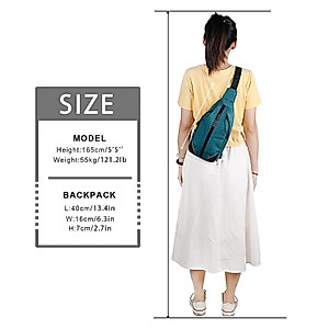 WATERFLY Tiny Crossbody Sling Backpack Anti Theft Backpack for Traveling Chest Shoulder Bag (Teal Blue)