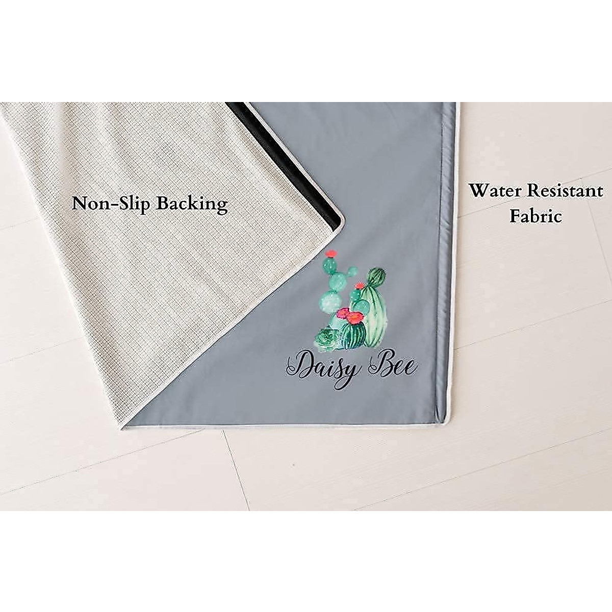 Easy Clean Up Pourable Splat Mat for Under High Chair, Waterproof Spill Mat Washable Non-Slip Floor Protector Splash Mat