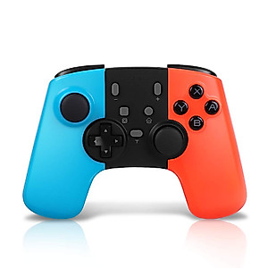 Controller für Nintendo Switch, STOGA Wireless Controller with Rechargeable Battery, Gamepad Joystick für Switch mit 6-Achsen Turbo Dual Shock Gyro Achse (Rot& Blau)