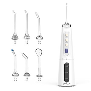 Cordless Water Flosser, GOOLUC Ozone Generator Dental Oral Irrigator for Teeth, Gums and Braces, Water Teeth Cleaner with 8 Modes, Waterproof Rechargeable and Portable for Home and Travel