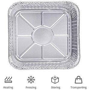 Ailelan Aluminum Pans, 8x8 Aluminum Foil Pans, 50-Pack Disposable Aluminum Pans Perfect for Cooking, Heating, Storing, Prepping Food