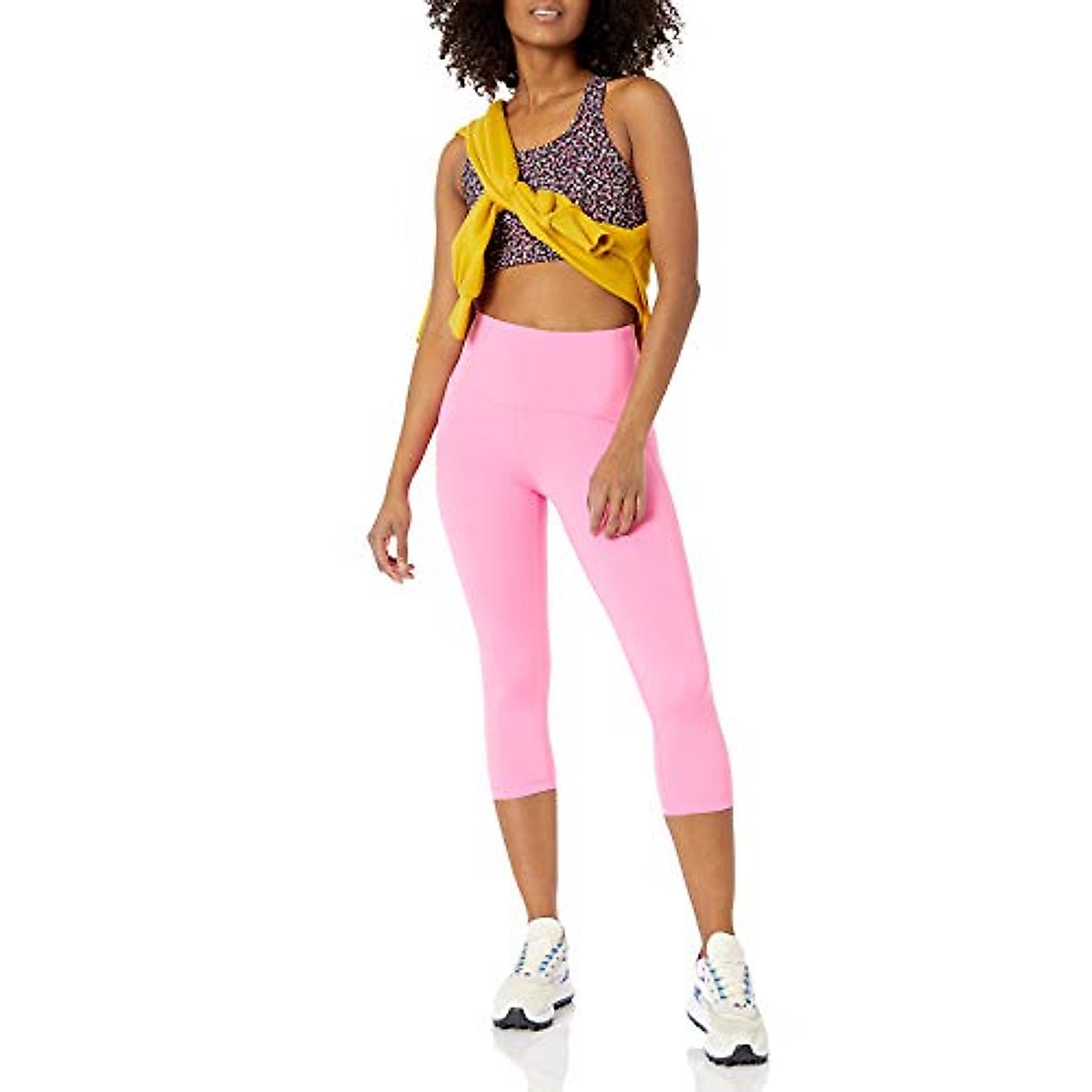 Amazon Essentials Women's Active Sculpt High Rise Capri Legging (Available in Plus Size), Bright Pink, X-Small