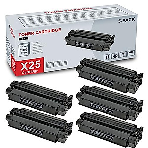 5-Pack X25 8489A001 Black Toner Cartridge High Yield Compatible CRGX25 X25 Replacement for Canon imageCLASS MF3110 MF3111 MF3240 MF5530 MF5550 MF5730 MF5750 MF5770 Printer