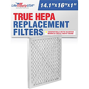 LifeSupplyUSA Air Purifier Filter Replacement 30931 Compatible with Hunter Models 30212, 30213, 30240, 30241, 30251, 30378, 30379, 30381 & 30382