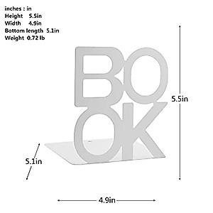 Bookends Colourful Heavy Duty Metal Book Ends Letter Style Bookends Office Stationery Bookend bookends ( Color : Red )