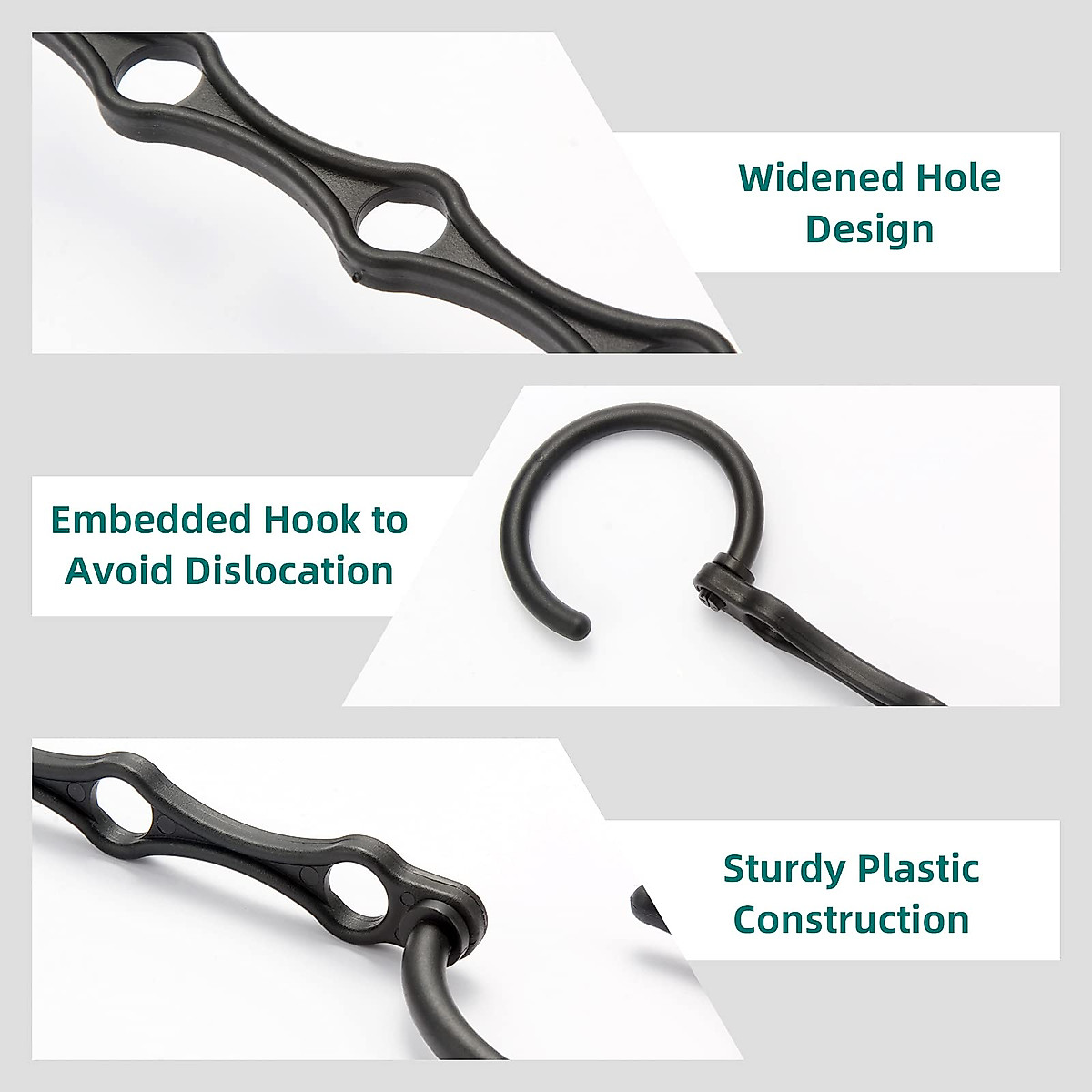 ZEDODIER Space Saving Hangers，Magic Hangers 10 Pack Sturdy Plastic Closet Space Saver Closet Organizer（Black）