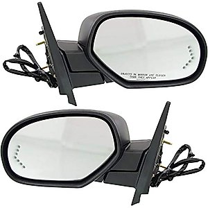 Kool Vue Left & Right Power Heated Mirrors for Chevrolet Tahoe GMC Yukon 2007-2014 Power Fold With Signal Light, Memory & Puddle Lamp; Without Blind Spot & Auto-Dimming with 2 Caps w/o Off Road Pkg