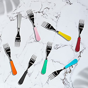 Avanchy Baby Spoons, Forks Stainless Steel and Silicone Set, Self Feeding Food Utensils, 4 Months Baby Led Weaning