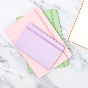 PAPERAGE Lined Pocket Journal Notebook, 2 Pack, (Black), 160 Pages, Small, 3.7 inches x 5.6 inches - 100 gsm Thick Paper, Hardcover