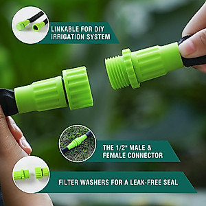 Soaker Hose 50ft for Garden Beds, Drip Irrigation Hose Saves 80% Water, Leak Proof Sprinkler Hose For Garden, Lawn, Flower Bed, Vegetable Field (50FT)