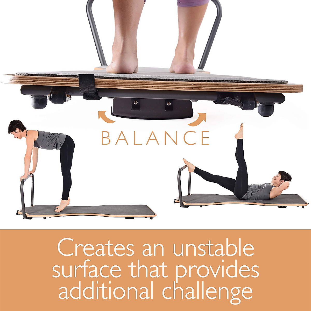 Stamina Juvo Board - Balance Board - Slant Board for Yoga, Pilates, Stand Up Paddle, Surf Training & Balance Training with Workout Videos Included