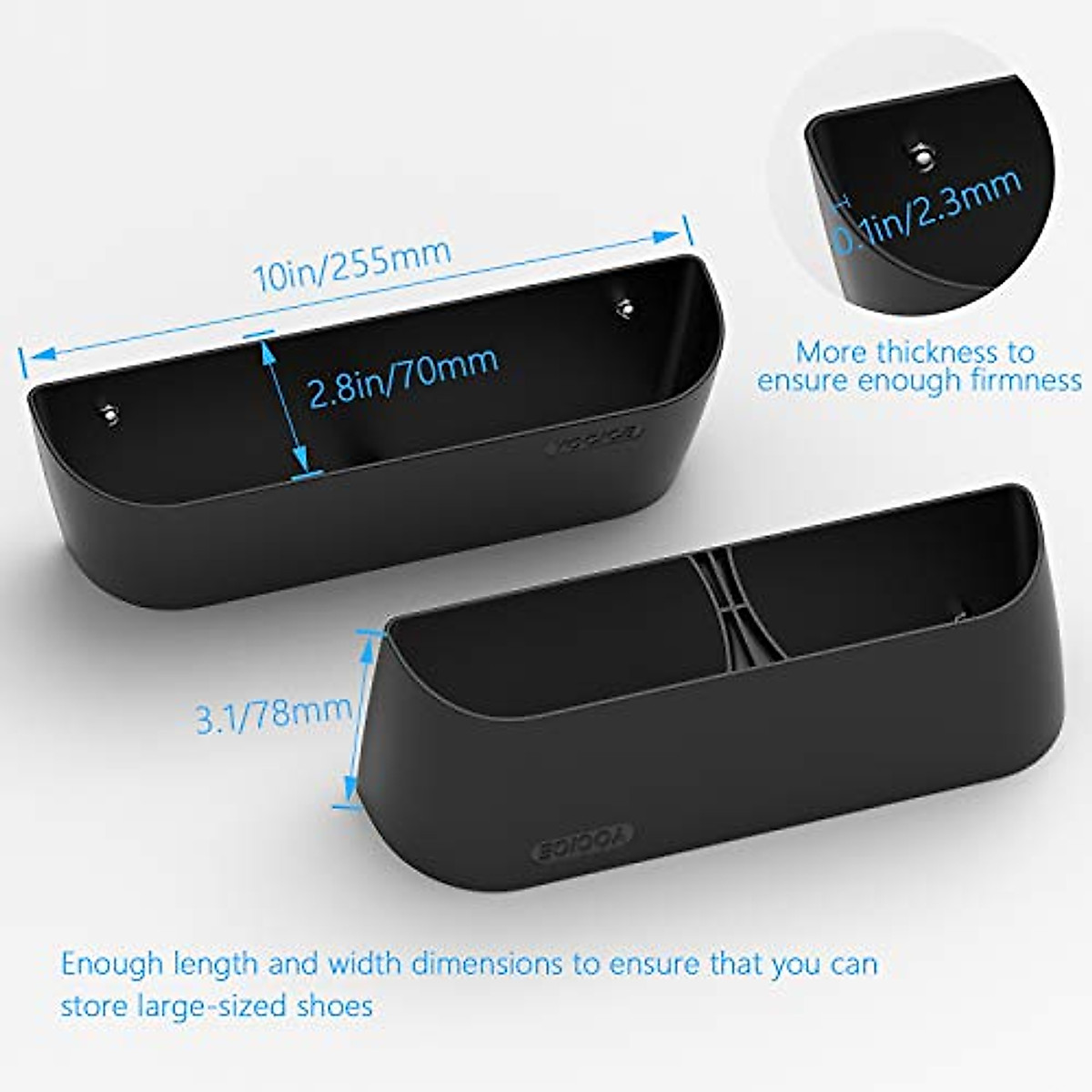 Yocice Wall Mounted Shoes Rack 2Pack with Sticky Hanging Strips, Plastic Shoes Holder Storage Organizer,Door Shoe Hangers (SM03-Black-2)