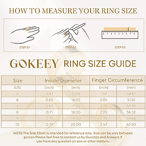 Gokeey Gold Rings for Women, 14K Gold Stacking Rings Set for Women Dainty Stackable Rings for Girls Jewelry Gifts Comfort Fit Size 5 to 10 (7)