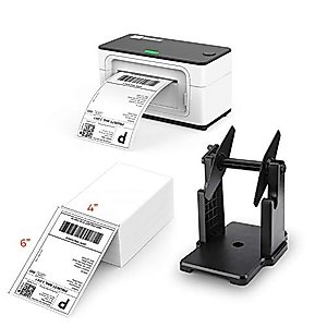 MUNBYN Shipping Label Printer, 4x6 Label Printer for Shipping Packages, External Rolls Label Holder