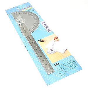 DGZZI Stainless Steel 0-180 Degree Protractor Angle Finder Rotary Arm Measuring Ruler 100mm