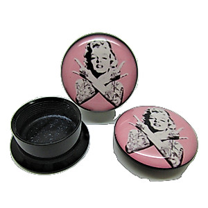 Pierced Republic Marilyn Monroe Tatted Ear Plugs - Acrylic - Screw-On - New *Pair* - 8 Sizes (00 Gauge (10mm))