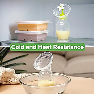 haakaa Manual Breast Pump with Suction Base and Flower Stopper Set for Breastfeeding (5oz/150ml)(White)