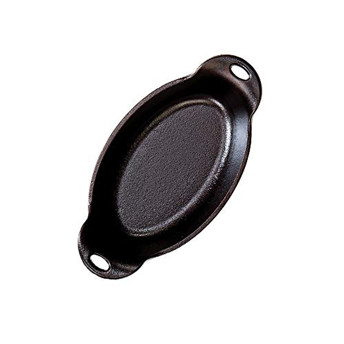 Lodge Heat Enhanced and Seasoned Cast Iron Oval Mini Server, 9-Ounce, Black