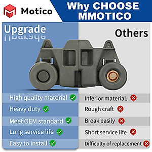 UPGRADED W10195416 Dishwasher Wheels Lower Rack (4 Pack) for Whirlpool Maytag Kenmore Kitchenaid Dishwasher Parts Replaces W10195416V,W10195420 AP5983730,W10311123B,PS11722152 /Appliance Wheels