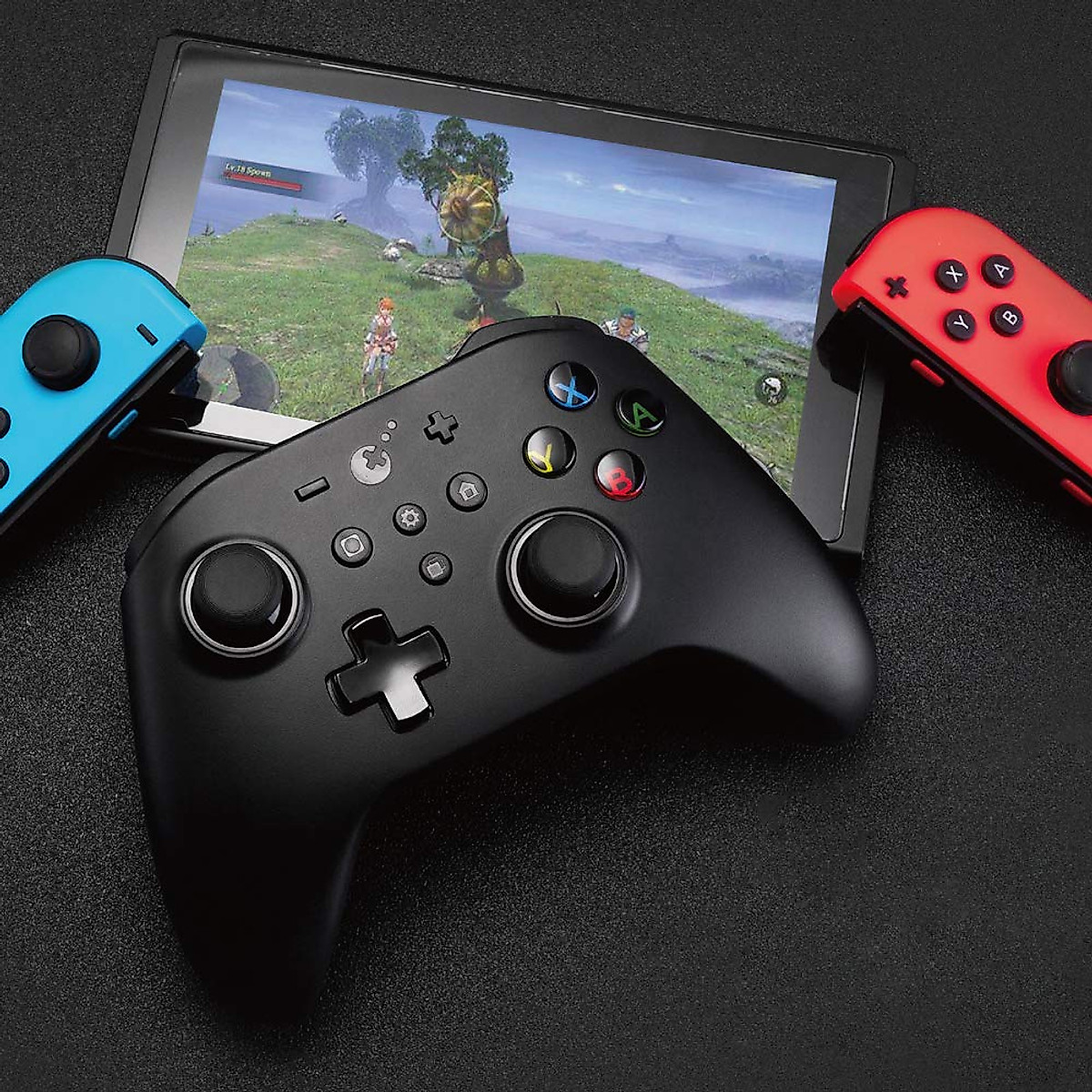 Guli kit Kingkong 2 Bluetooth Controller with Hall Effect Sensing Joystick for Switch OLED/PC/Android/Steam, No Stick Drift, No Deadzone, 6-Axis Sensing, Vibration, Turbo Function (Black)