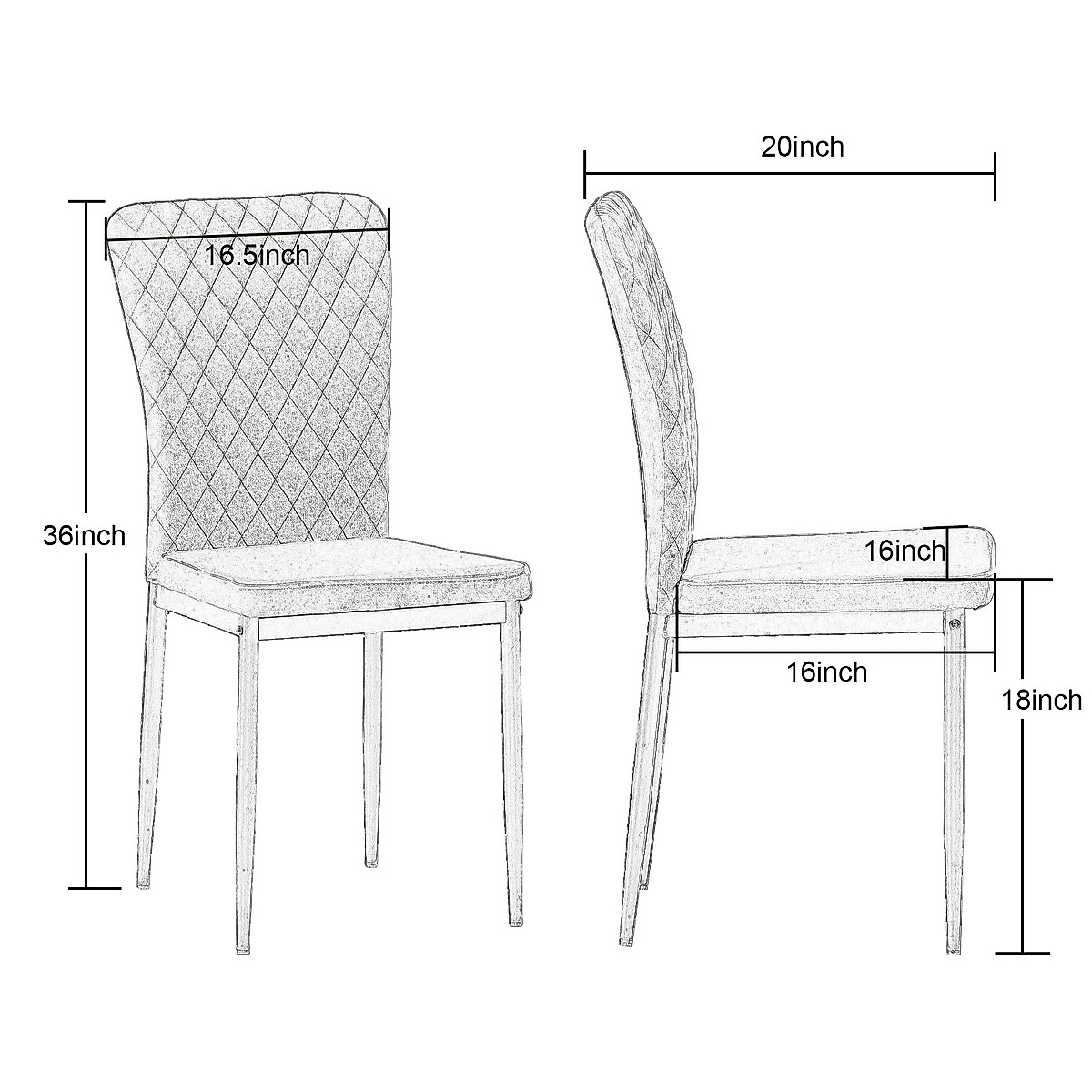 KEIVVAKN Set of 4 Living Room Chairs Dining Chairs with Velvet, High Back, Metal Frame and Modern Lattice Design for Living Room, Dining Room,Green