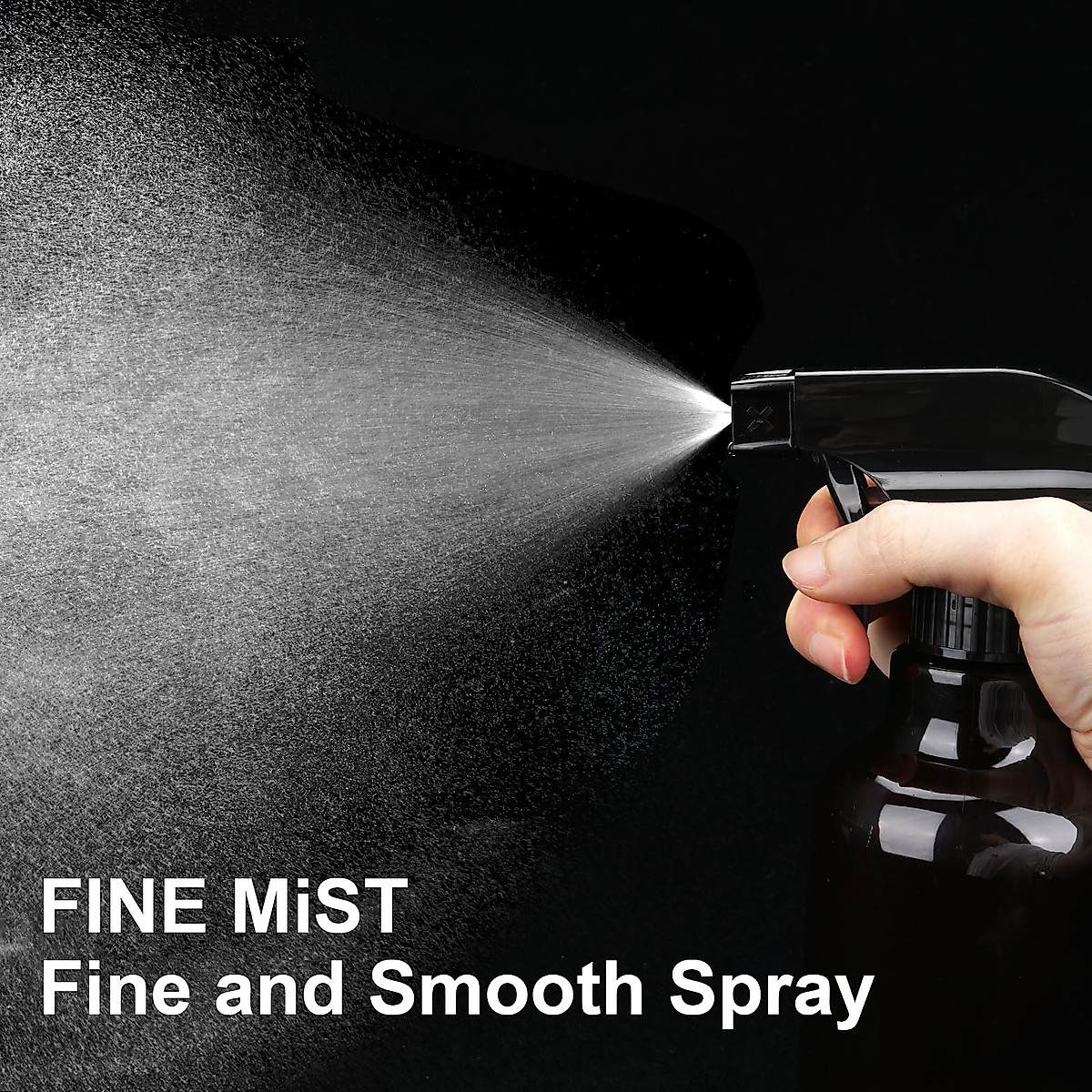 Hethyo 4 pack Plastic Spray Bottles Empty Spray Bottle 16.9oz/500ml Heavy Duty Spraying Bottles Mist/Stream Water Bottle for Cleaning Solutions, Hair, Cooking (2Clear&1 brown&1 gradient)