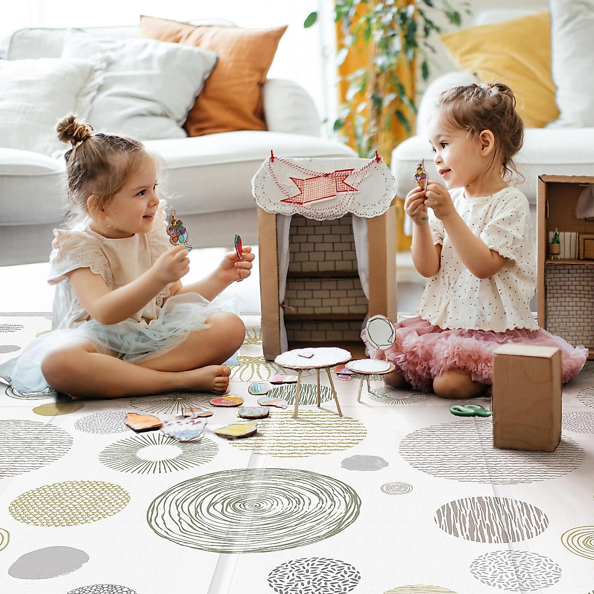 Baby Play Mat 79x71, Extra Large Baby Mat for Floor, Foldable Play XPE Foam Mat, Reversible Crawling Mat for Baby, Waterproof, Safe & Thick Playmats for Babies and Toddlers, Indoor & Outdoor Use