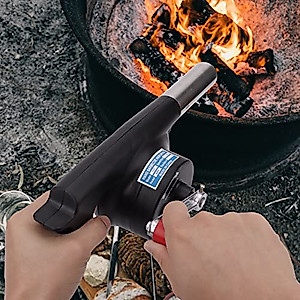 GkGk Hand Crank BBQ Fan, Portable Barbeque Air Blower with Manual Handle Speed Control and Metal Fan Blade for Outdoor Barbecue Fire Bellow, Camping and Hiking Picnic