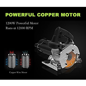 Tekware Masonry Saw with Dust Extraction, 110V 5 in Circular Saw, Light Weight Circular Saw for Wood, Masonry, Tile, and Concrete