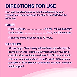 Nutramax Proviable Digestive Health Supplement Kit with Multi-Strain Probiotics and Prebiotics for Medium to Large Dogs - with 7 Strains of Bacteria, 30 mL Paste and 10 Capsules