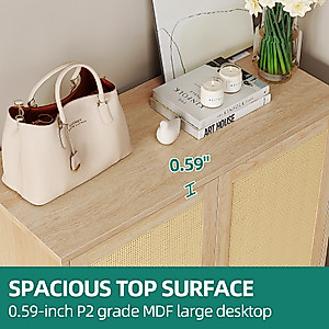 YITAHOME Rattan Shoe Cabinet with Doors, 5-Tier Shoe Storage Cabinet for Entryway, Shoe Rack Organizer Cabinet for Entryway/Hallway/Closet