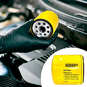 HQRP Oil Filter compatible with JOHN DEERE 300 series 316, 317, 318, 420 Garden Tractor, AM101207 TCA10018 Replacement