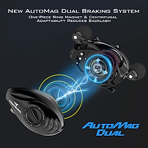 KastKing MegaJaws Baitcasting Reel,7.2:1 Gear Ratio,Left Handed Fishing Reel,New Compact Design,Blacktip