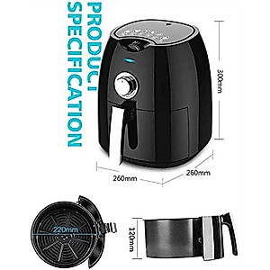 Air Fryer for Home Use 4.5L Electric Fryer LED Touch Screen Oven French Fries Machine Double Pot Large Capacity with Timing Function White Every Family