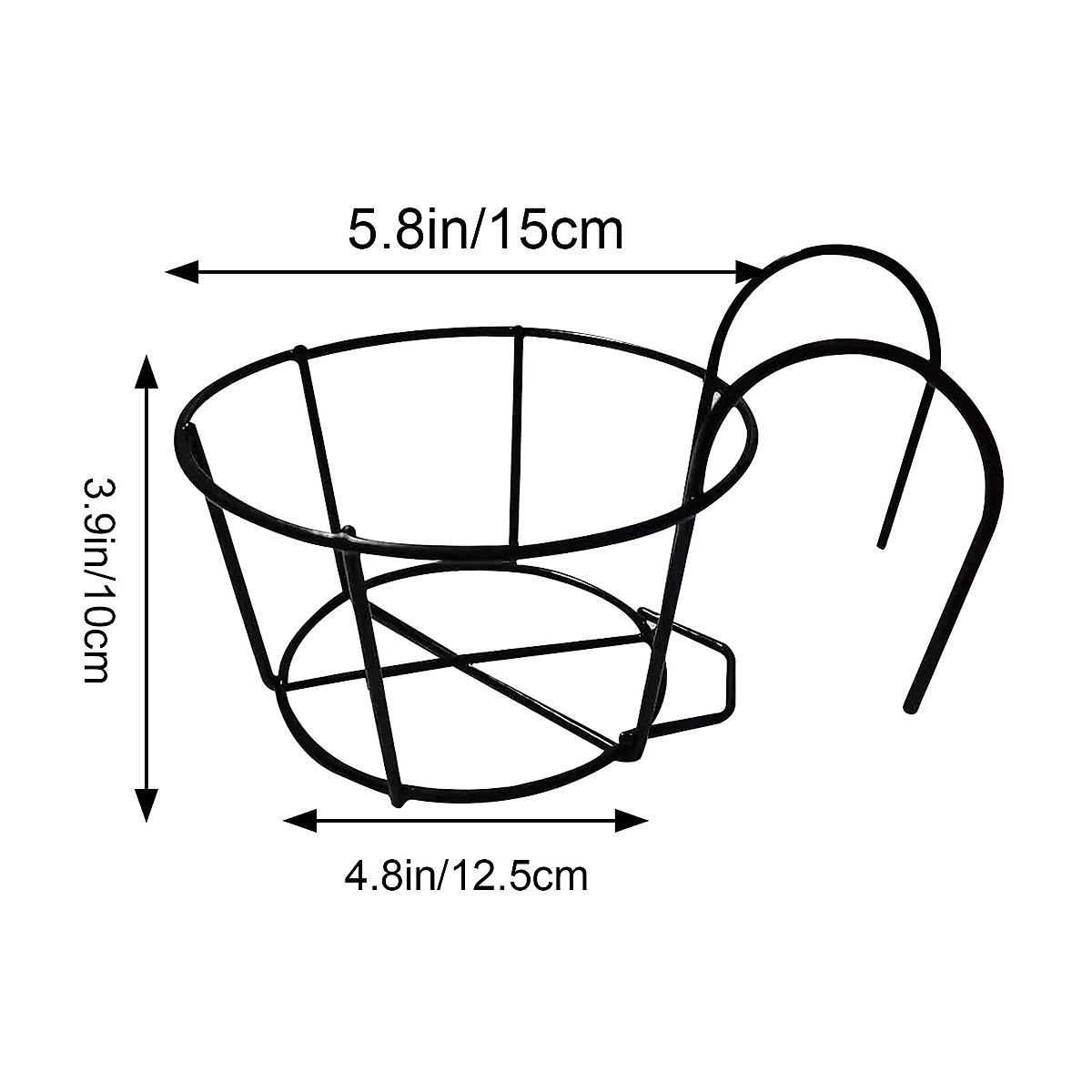 DoubleWood 4 Pack Hanging Railing Planters Flower Pot Holders Plant Iron Racks Fence Metal Potted Stand Mounted Balcony Round Plant Baskets Shelf Container Box for Indoor and Outdoor (4, 6 Inch)