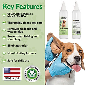 We Love Doodles Organic Dog Ear Cleaner | Ear Wash for Dogs | Made in USA | Natural | Clean Ear Drops | Prevents Infection, Itching & Odor | Puppy Ear Cleanser | Pet Cleaning Ears Solution
