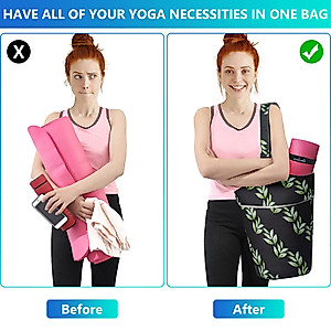 Sweatcessful Yoga Mat Bag - Fits Most Size Mats - Holds More Yoga Accessories - Extra-Large, Multi-Functional Tote With Pockets - Wide, Adjustable Shoulder Strap