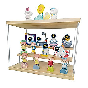 Clear Acrylic Display Case for Mini Funko Pop Action Figures,Display Stand Riser Shelf with 3 Steps,Display Cabinet Dustproof for Mini Figure Toys Perfume Gem Stone Collectibles(12.5 x7 x10.4 inch)