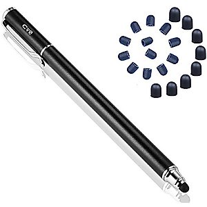 Bargains Depot 2-in-1 Stylus Touch Screen Pen for iPhone, Ipad, iPod, Tablet, Galaxy and More with 20Pcs Rubber Tips (Black)