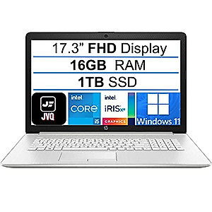 2022 HP Pavilion 17 Laptop, 17.3" FHD IPS Display, 11th Gen Intel i5-1135G7(Up to 4.2GHz, Beat i7-10710U), 16GB RAM, 1TB PCIe SSD, Backlit Keyboard, HDMI, WiFi, Bluetooth, Webcam, Windows 11+JVQ MP