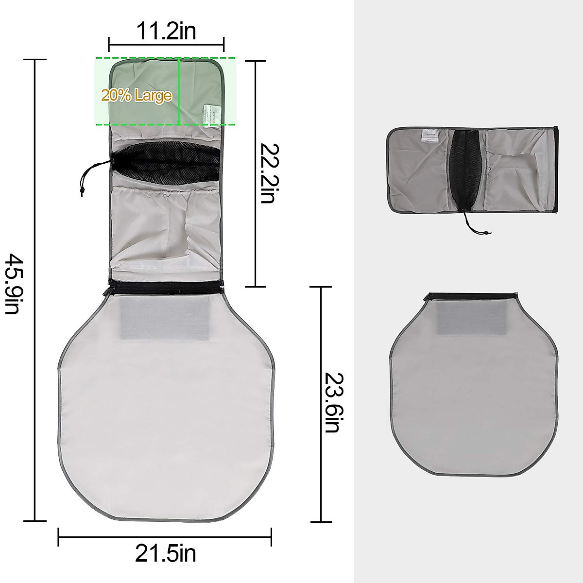 Baby Portable Changing Pad, VHOPMORE Detachable Waterproof Changing Mat with Head Cushion and Pockets, Baby Travel Diaper Bag Changing Station Kit Baby Shower Gift for Newborn Boy & Girl