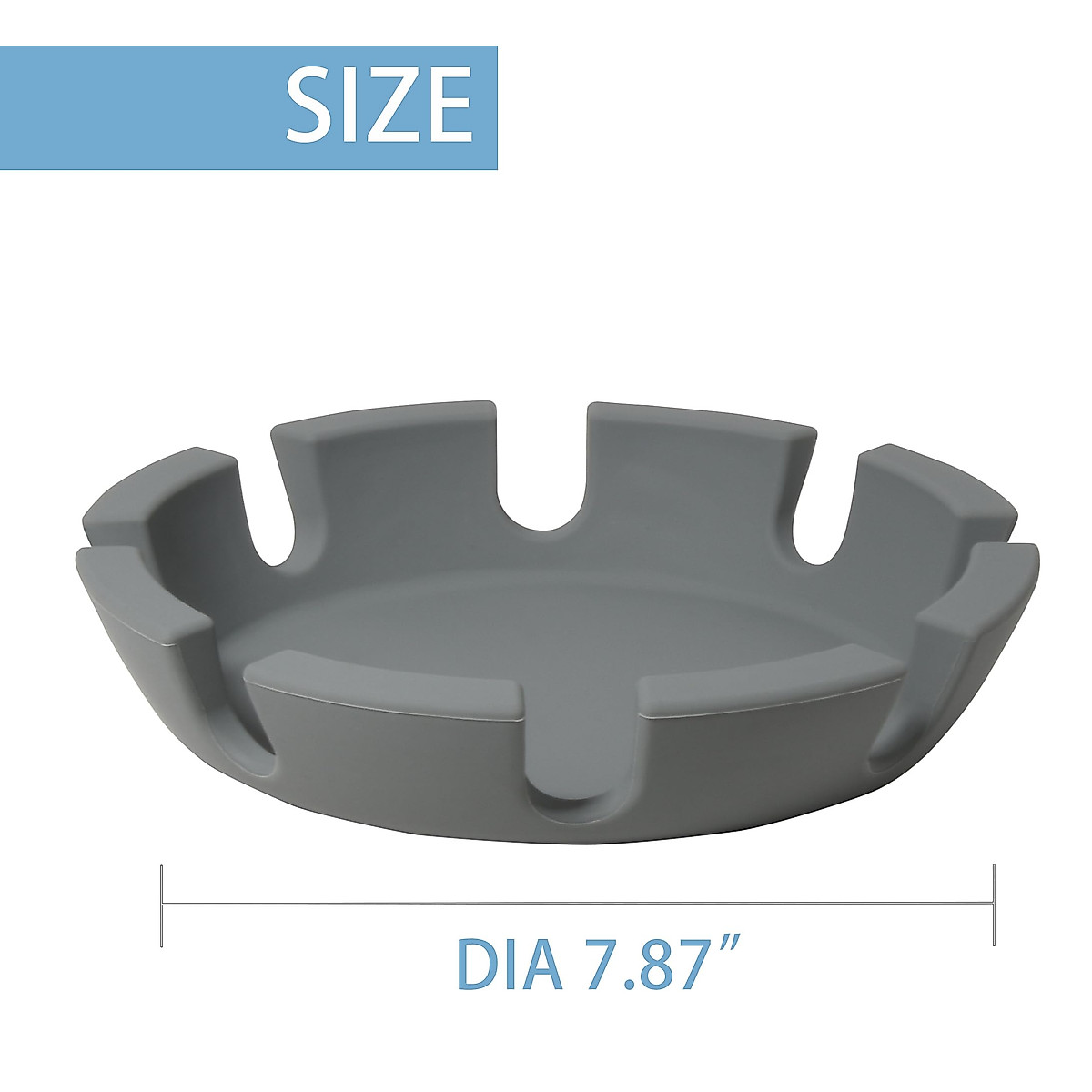 Large Silicone Multi-Spoon Rest, Baking Tool Holder, Utensil Holder for Spatulas, Tongs, Ladles Placing for Stove Top, Kitchen Counter- Multifunction Kitchen Gadgets (Grey)