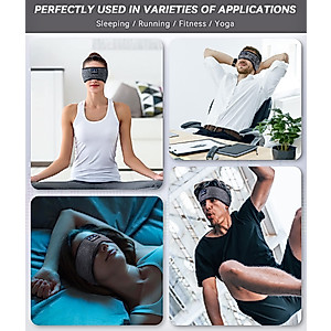 MUSICOZY Sleep Headphones Bluetooth Headband, Wireless Music Sleeping Headphones Sleep Mask Earbuds IPX6 Waterproof with Mic for Side Sleepers Workout Running Travel Yoga, Pack of 2