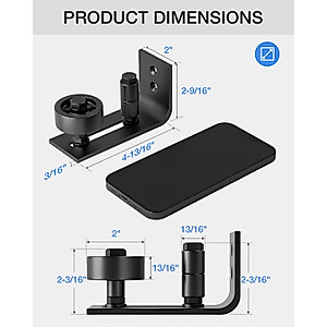 ZEKOO Sliding Barn Door Floor Guide, 8 Setup Options, Adjustable Stay Roller Guide, Black Wall Mounted Barn Door Hardware for Flush Bottom