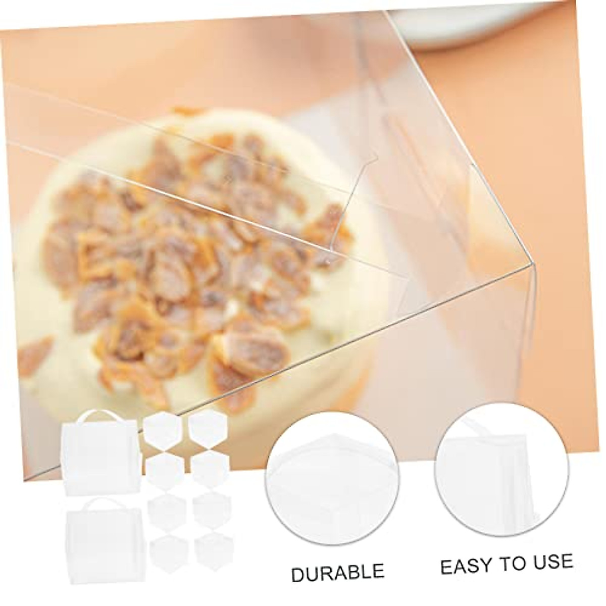 ULTECHNOVO 10pcs Clear Gift Boxes Clear Cake Box Mini Plastic Containers Bread Holder with Lid Clear Cupcake Boxes Bakery Box Transparent Handheld Cake Box Delicate Cake Box Cake Carrier Box