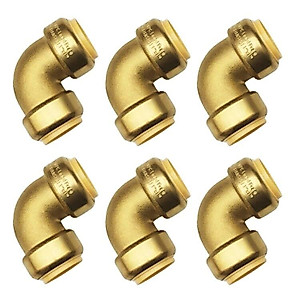 HQMPC Pex Fitting 1" Inch Push Fit Elbow 90-Degree -PEX Fitting 90 Degree Elbow Push-to-Connect Plumbing Fitting for Copper, PEX, CPVC (6 Sets, 1")