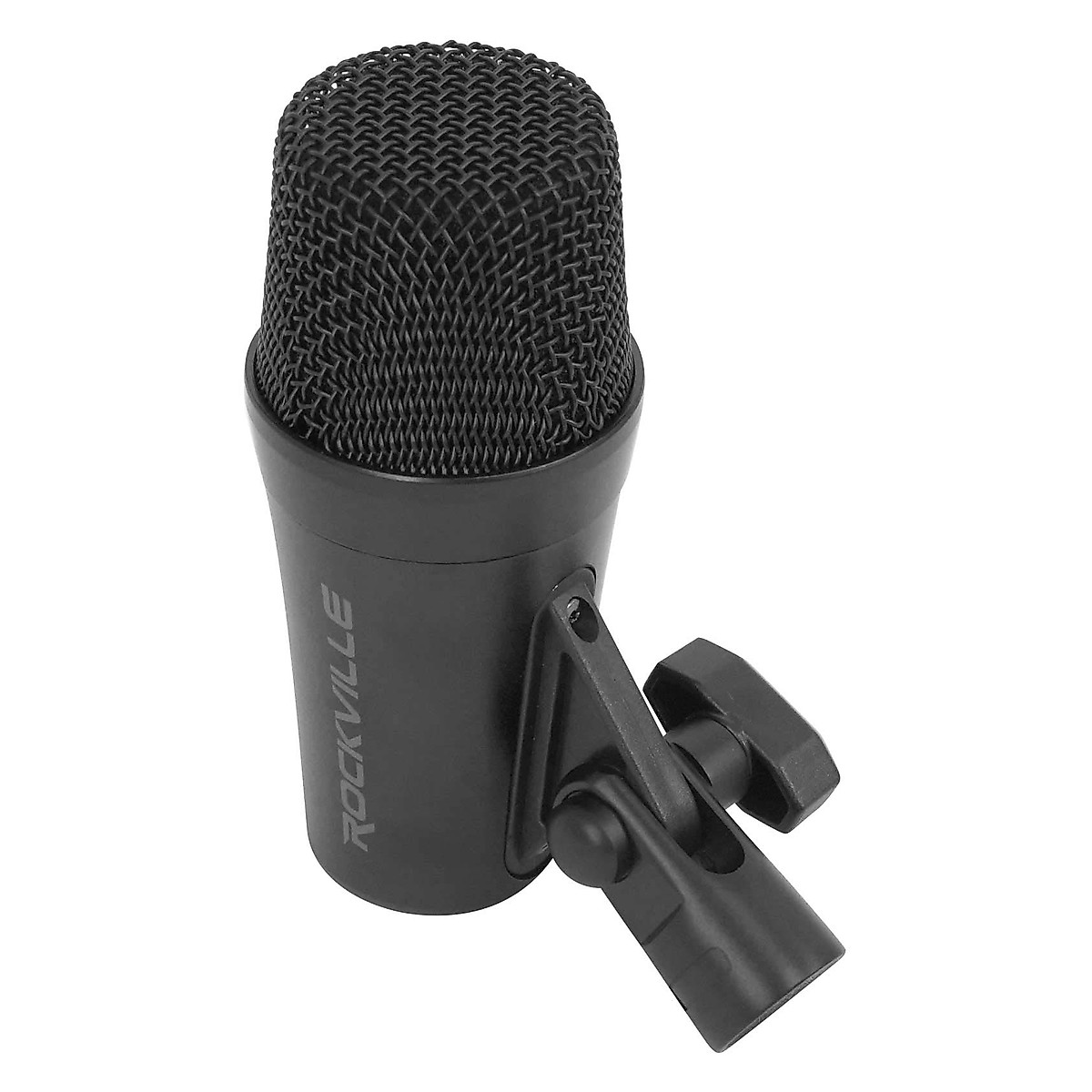 Rockville PRO-D7 7 Mic Drum Kit w/Bass+Snare+Condenser Overhead Microphones, Black